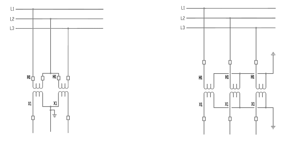Open-delta vs wye-connected potential transformers